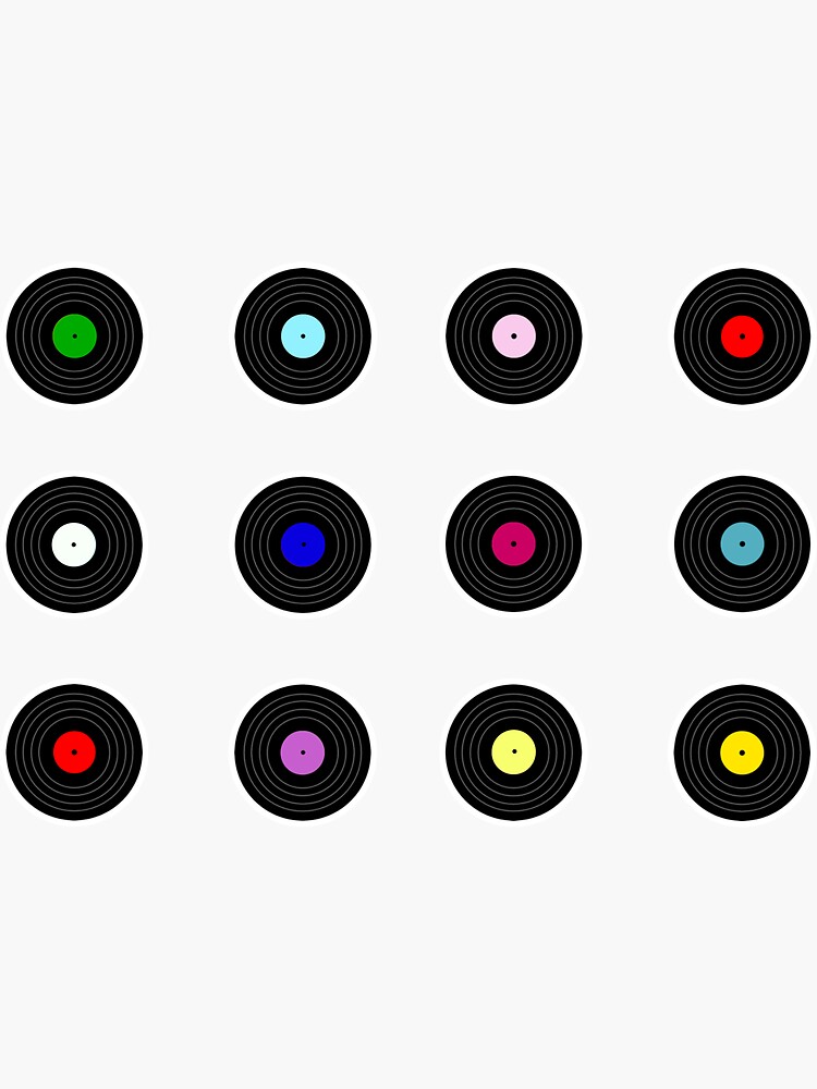 "Vinyl Record Sticker Pack" Sticker by haleyyhh | Redbubble