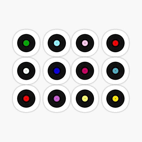 "Vinyl Record Sticker Pack" Sticker by haleyyhh | Redbubble