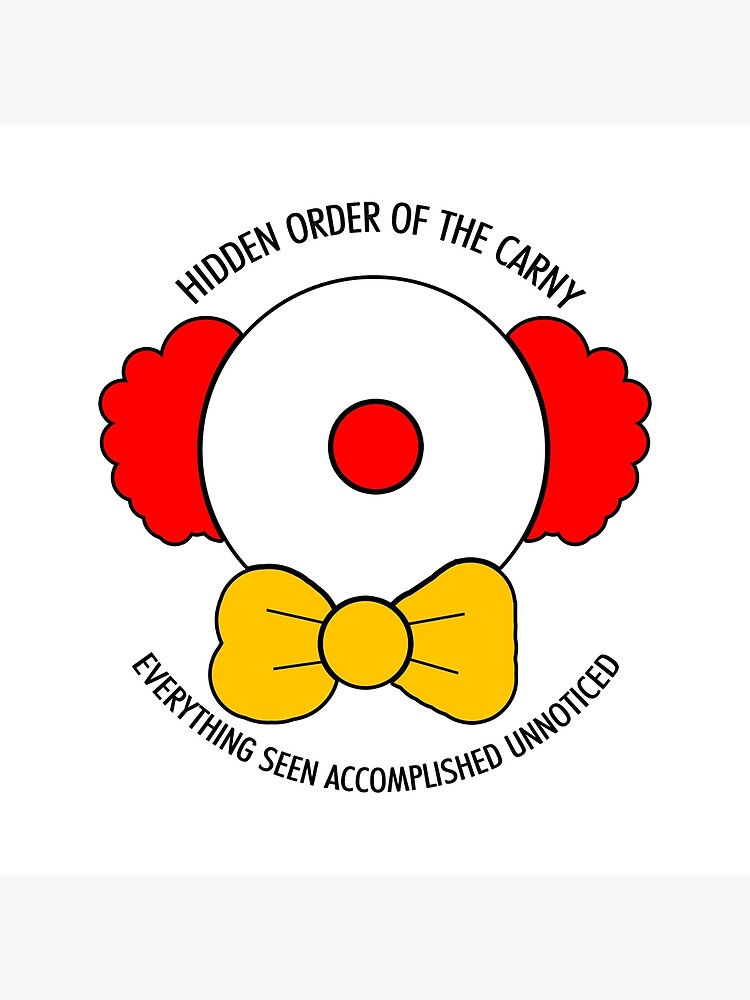 "Clown Carny Society" Poster for Sale by saltyprops | Redbubble