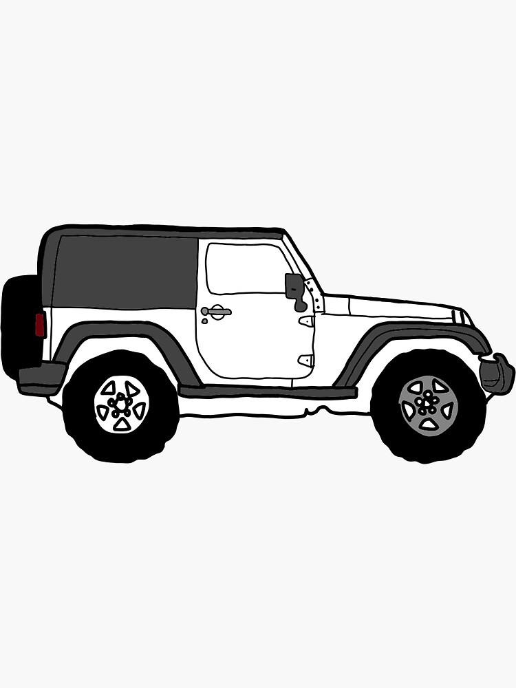 "White jeep" Sticker by alohaxstickers | Redbubble