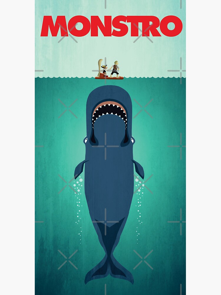 "Monstro Whale " Sticker for Sale by Cartooncapo | Redbubble