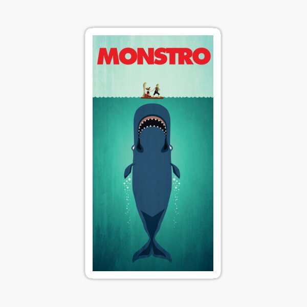"Monstro Whale " Sticker for Sale by Cartooncapo | Redbubble