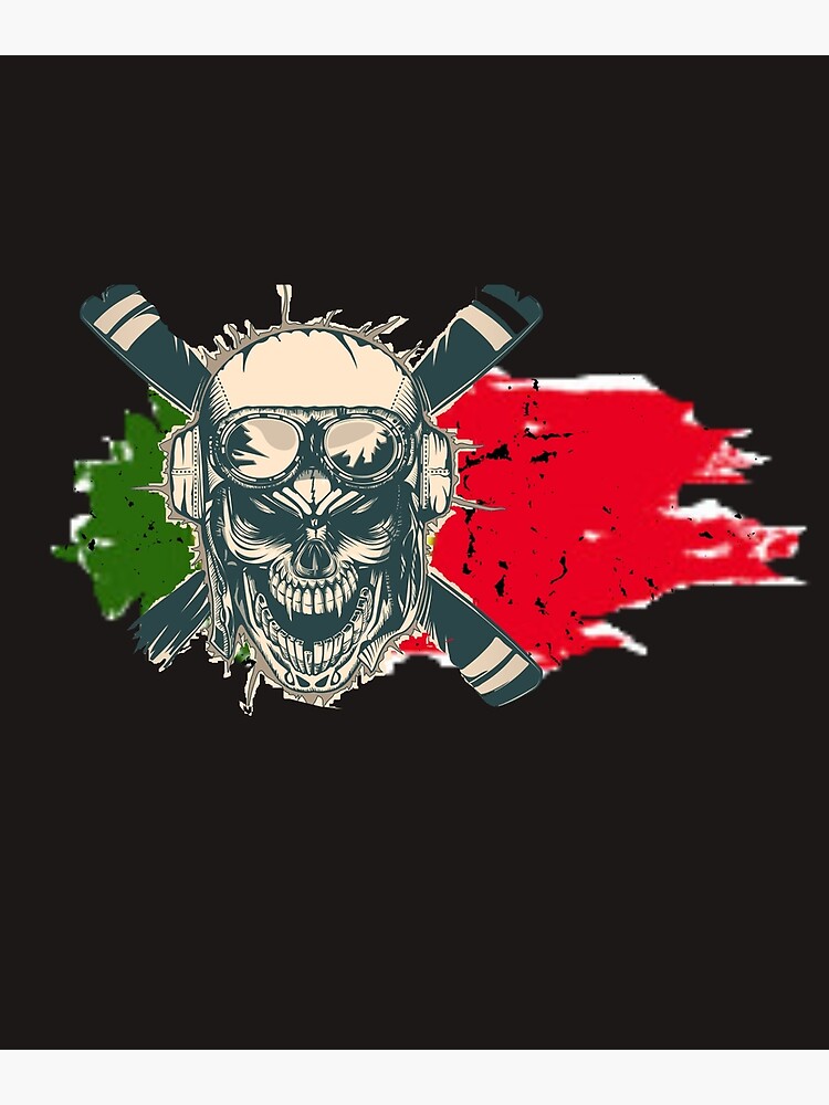 Póster «Paramotor Pilot Skull In Helmet Gafas de sol Hélice Bandera ...