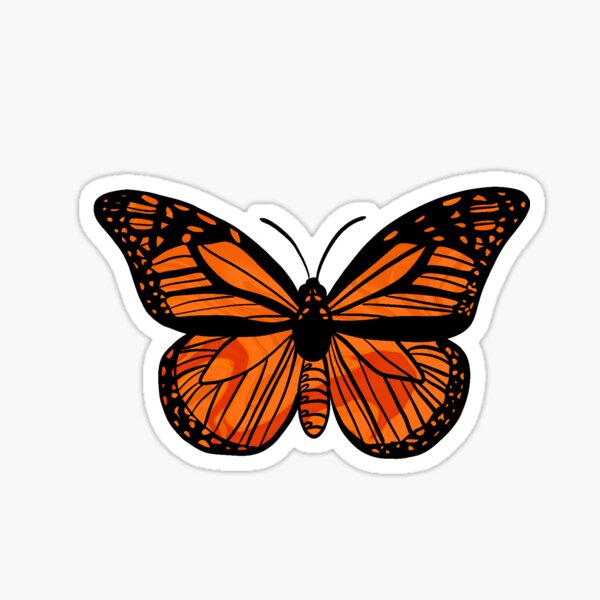 "Orange Butterfly" Sticker for Sale by nora2017 | Redbubble