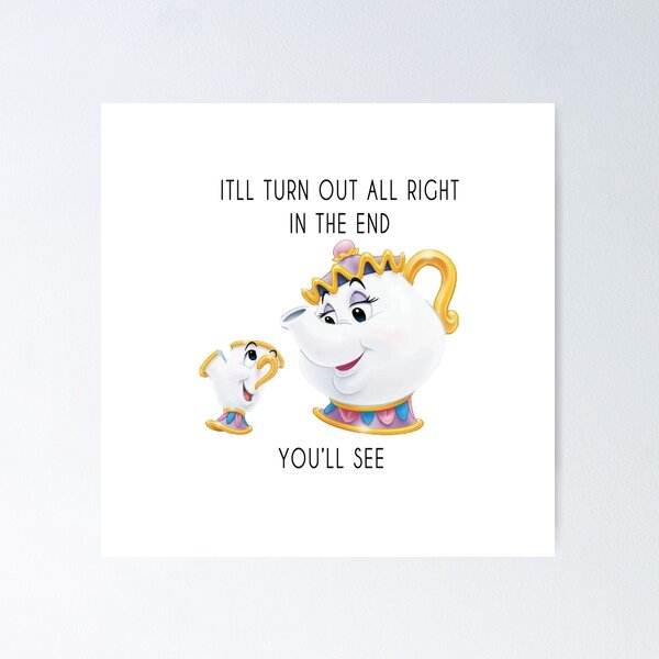 "Mrs. Pots Beauty and the Beast Quote" Poster for Sale by ...