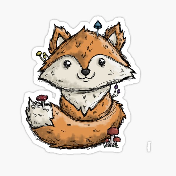 "Mushroom Fox" Sticker for Sale by MandrakeCC | Redbubble