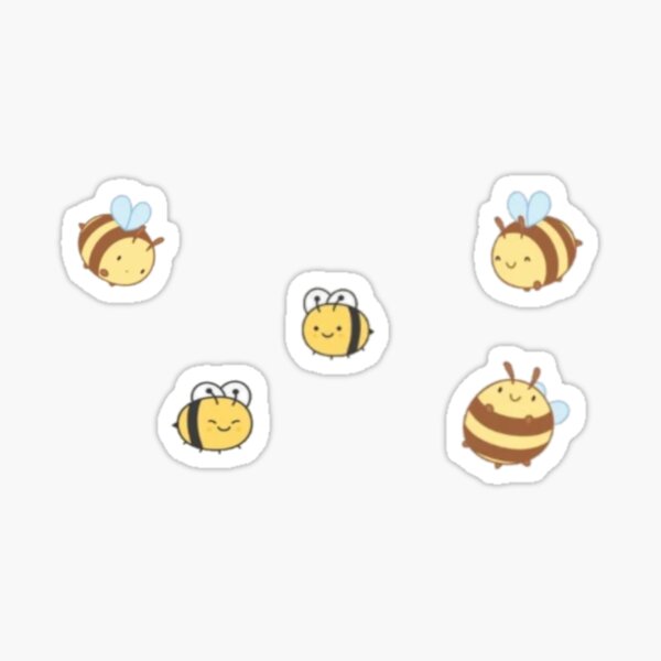 "cute bees pack" Sticker by leyla-k | Redbubble