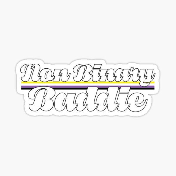 "Non Binary Baddie Flag Outline 2" Sticker for Sale by BKJOAP | Redbubble