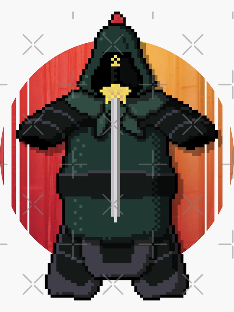 ""8-bit" Chinese Warrior Armor-Sword Seal (RRP208)" Sticker for Sale by ...