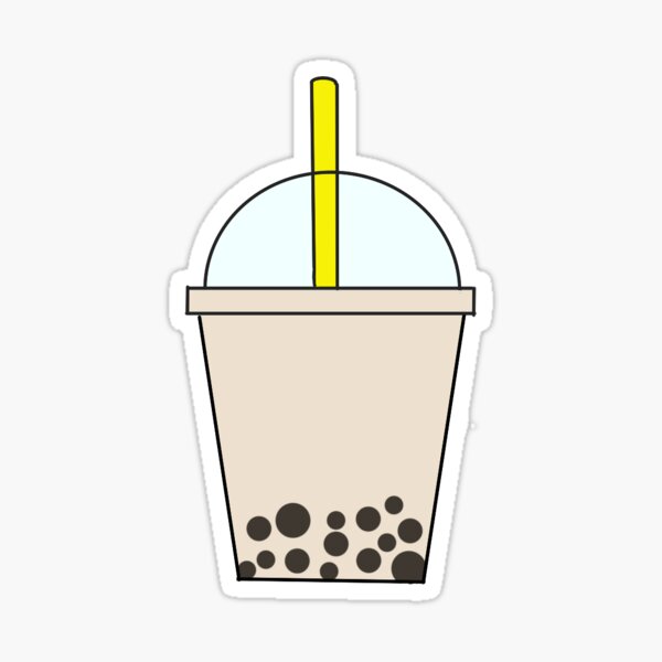 "Bubble tea cartoon" Sticker for Sale by sunnysideco | Redbubble