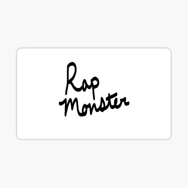 "BTS RAP MONSTER Cursive" Sticker for Sale by 95line | Redbubble
