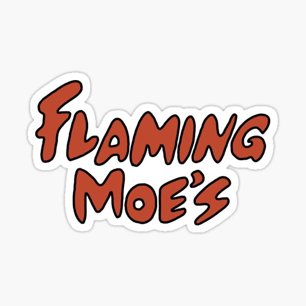 "The Simpsons Flaming Moe’s" Sticker for Sale by thebcarts | Redbubble