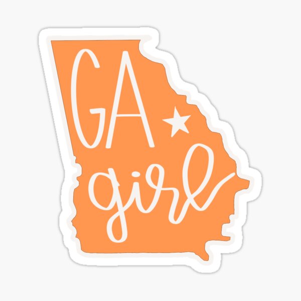 "Georgia Girl State Outline" Sticker for Sale by carlyappel23 | Redbubble