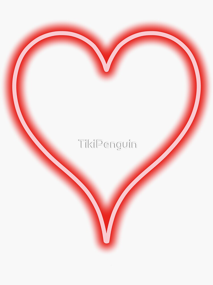 "Neon Heart" Sticker by TikiPenguin | Redbubble