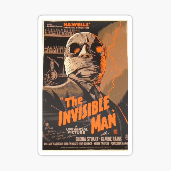 "The Invisible Man" Sticker for Sale by DroopingEyes | Redbubble