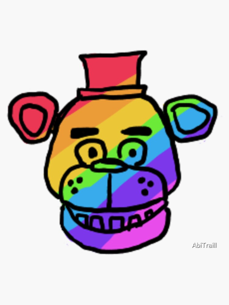 "FNAF freddy rainbow" Sticker by AbiTraill | Redbubble