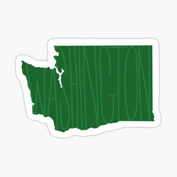 "Washington State Sticker Green" Sticker by jkwdesigns | Redbubble