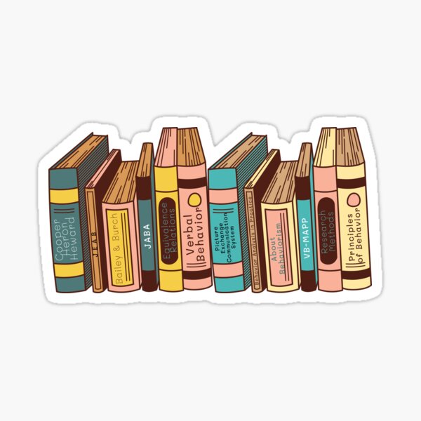 "Behavior Analyst BCBA Books" Sticker for Sale by itslaurenb | Redbubble