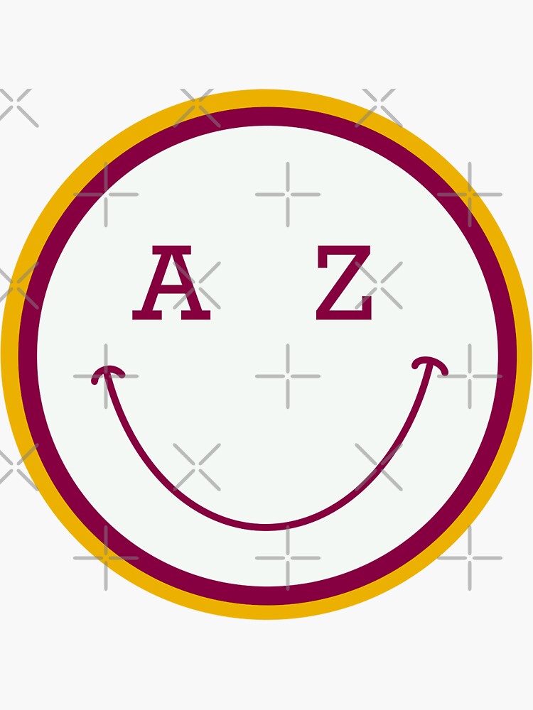 "asu Smiley Face" Sticker for Sale by becca-sullivan | Redbubble