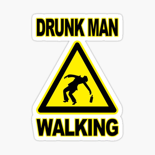"Drunk Man Walking" Sticker for Sale by Elfyau | Redbubble