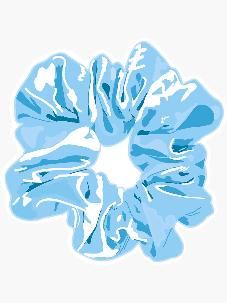 "Baby Blue Scrunchie Hair Tie Sticker" Sticker for Sale by PeonyPen ...