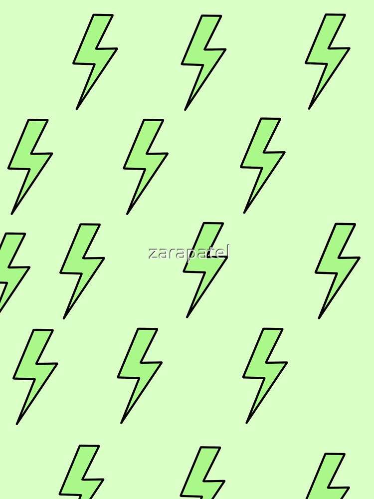 "green lightning bolt" Sticker by zarapatel | Redbubble