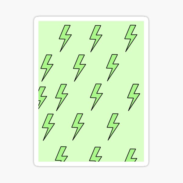 "green lightning bolt" Sticker by zarapatel | Redbubble