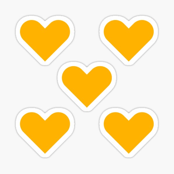 "Neon Bright Fluorescent Orange Heart" Sticker by lolora | Redbubble