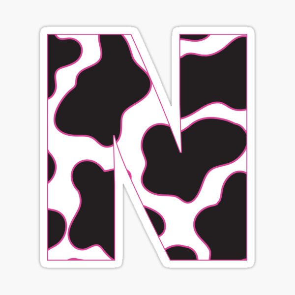 "cow print letter n" Sticker for Sale by keeganemma | Redbubble