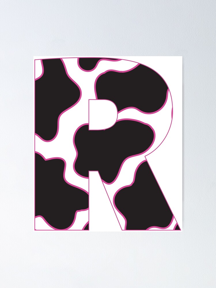 "cow print letter r" Poster for Sale by keeganemma | Redbubble