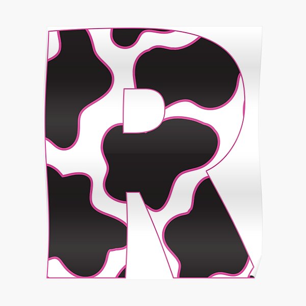 "cow print letter r" Poster for Sale by keeganemma | Redbubble