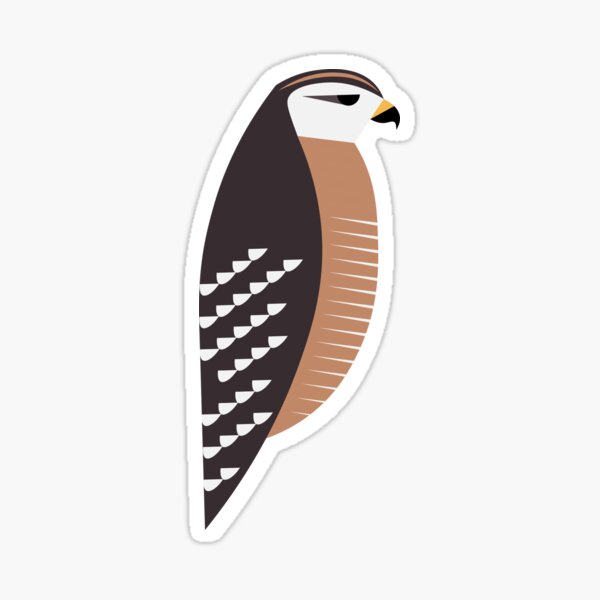 "Minimalist Red-shouldered Hawk" Sticker for Sale by jspiggle | Redbubble
