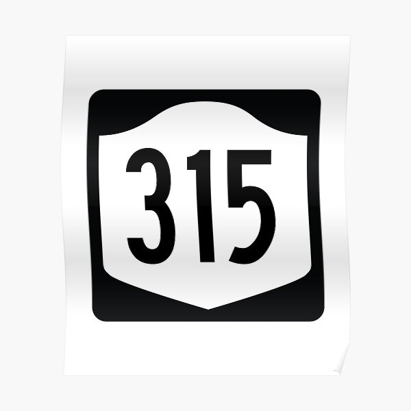 "New York State Route 315 (Area Code 315)" Poster for Sale by SRnAC ...