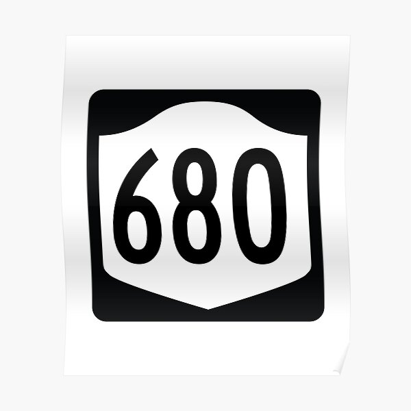"New York State Route 680 (Area Code 680)" Poster for Sale by SRnAC ...