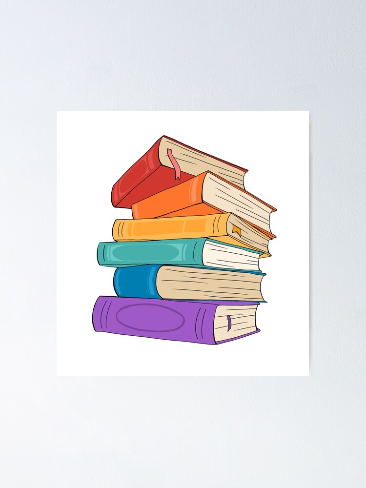 "Rainbow Book Stack" Poster for Sale by kelsee26 | Redbubble