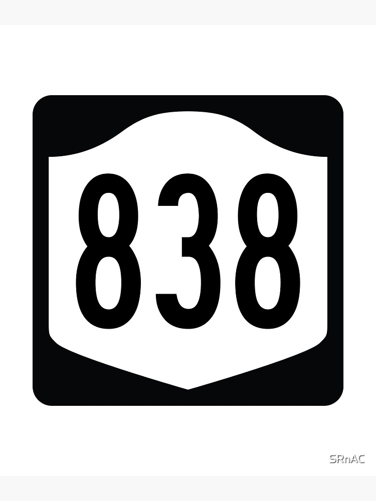 "New York State Route 838 (Area Code 838)" Poster for Sale by SRnAC ...