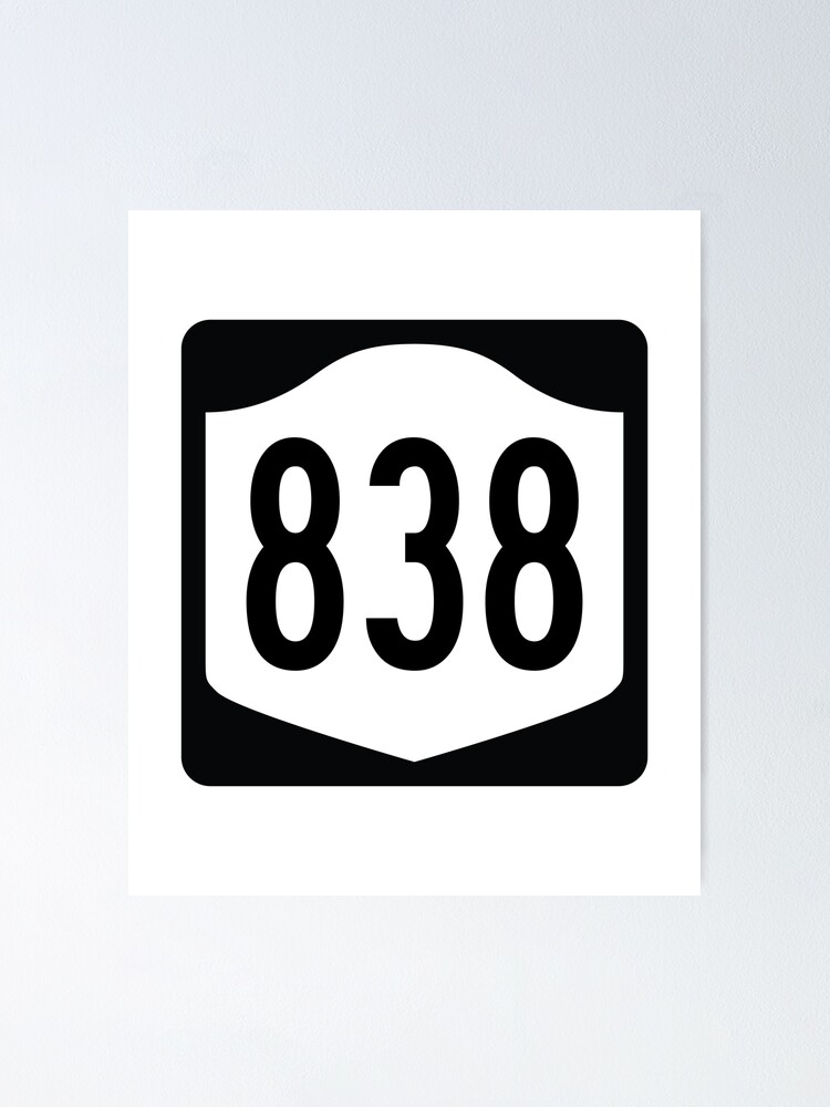 "New York State Route 838 (Area Code 838)" Poster for Sale by SRnAC ...