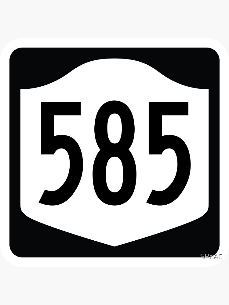 "New York State Route 585 (Area Code 585)" Sticker by SRnAC | Redbubble