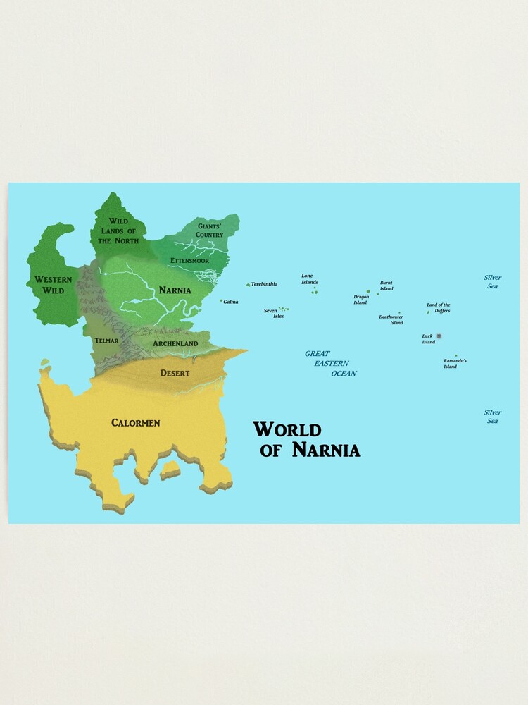 "Narnia Map (Basic Wide View)" Photographic Print by HometownSciFi ...