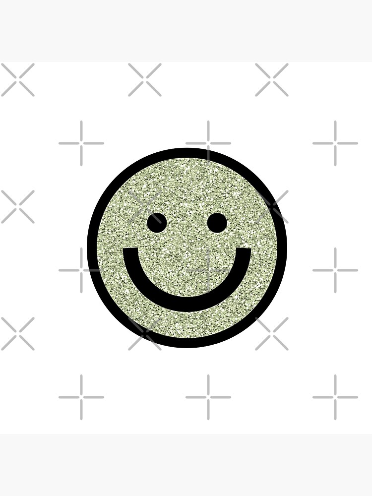 "Smiley Face in Pastel Green Glitter" Photographic Print by ...