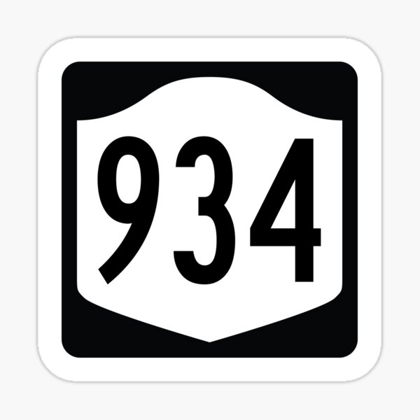 Pegatina «Ruta 934 del estado de Nueva York (código de área 934)» de ...