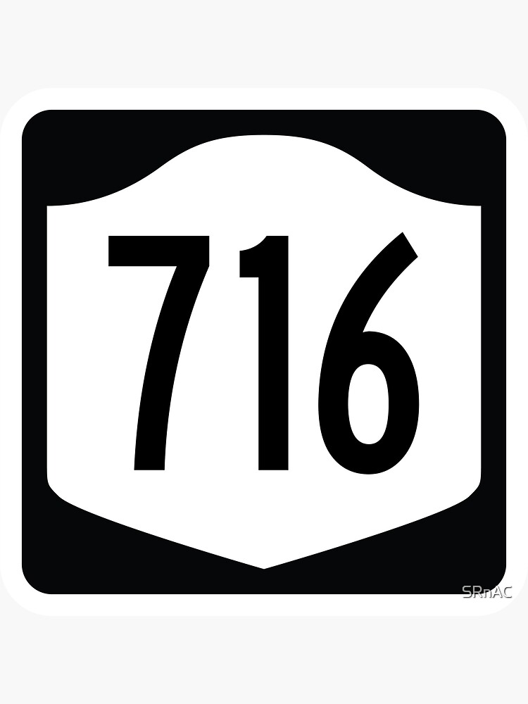 "New York State Route 716 (Area Code 716)" Sticker by SRnAC | Redbubble