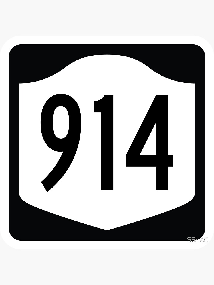 "New York State Route 914 (Area Code 914)" Sticker by SRnAC | Redbubble