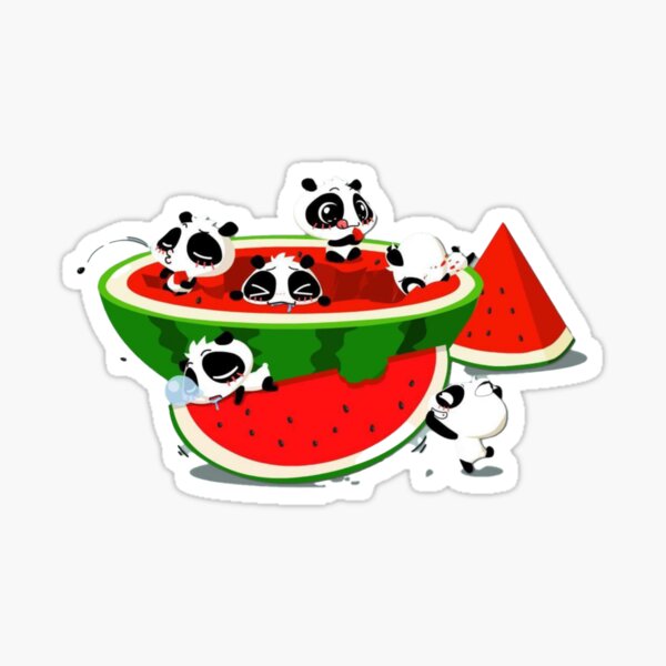 "Panda Watermelon" Sticker for Sale by Asinawi | Redbubble