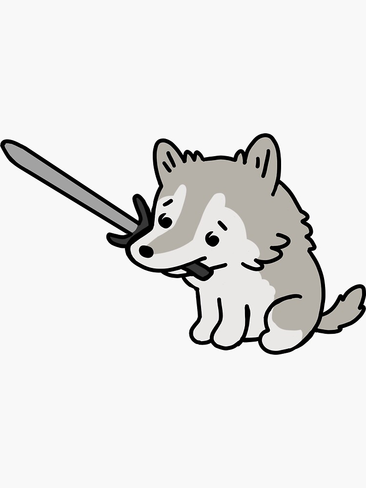 "Tiny Wolf Sif" Sticker for Sale by sketchinart | Redbubble
