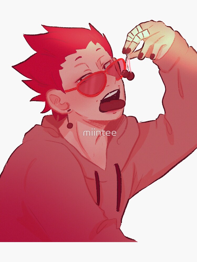 "Cherry Boy Tendou Sticker" Sticker by miintee | Redbubble