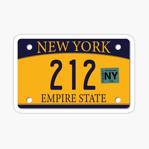 "New York Motorcycle License Plate 212 (Area Code 212 - Manhattan/New ...
