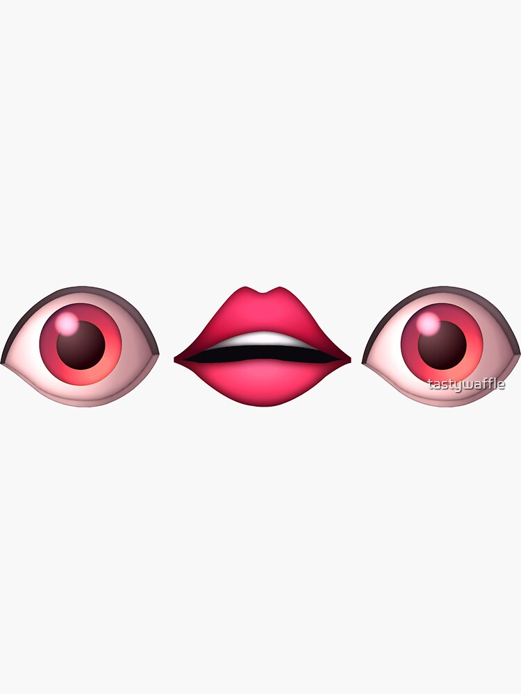 "Red Eyes and Mouth Emoji" Sticker for Sale by tastywaffle | Redbubble