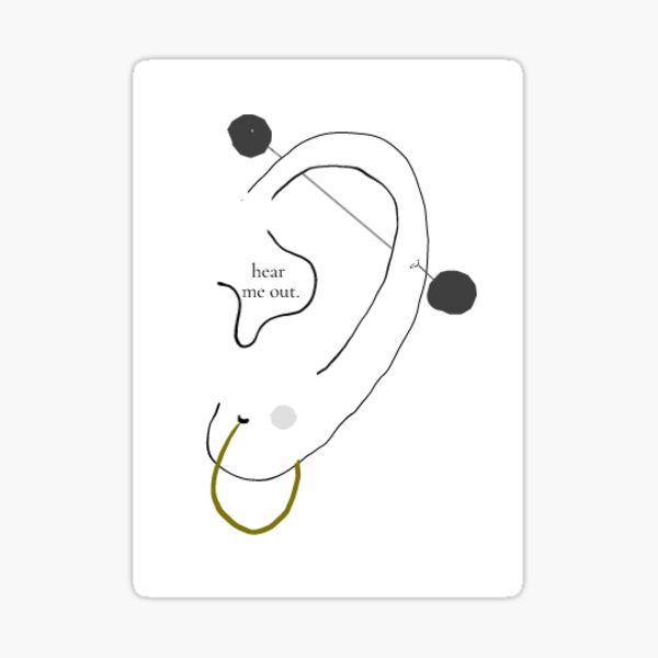 ""hear me out" sticker" Sticker for Sale by laurennsun | Redbubble