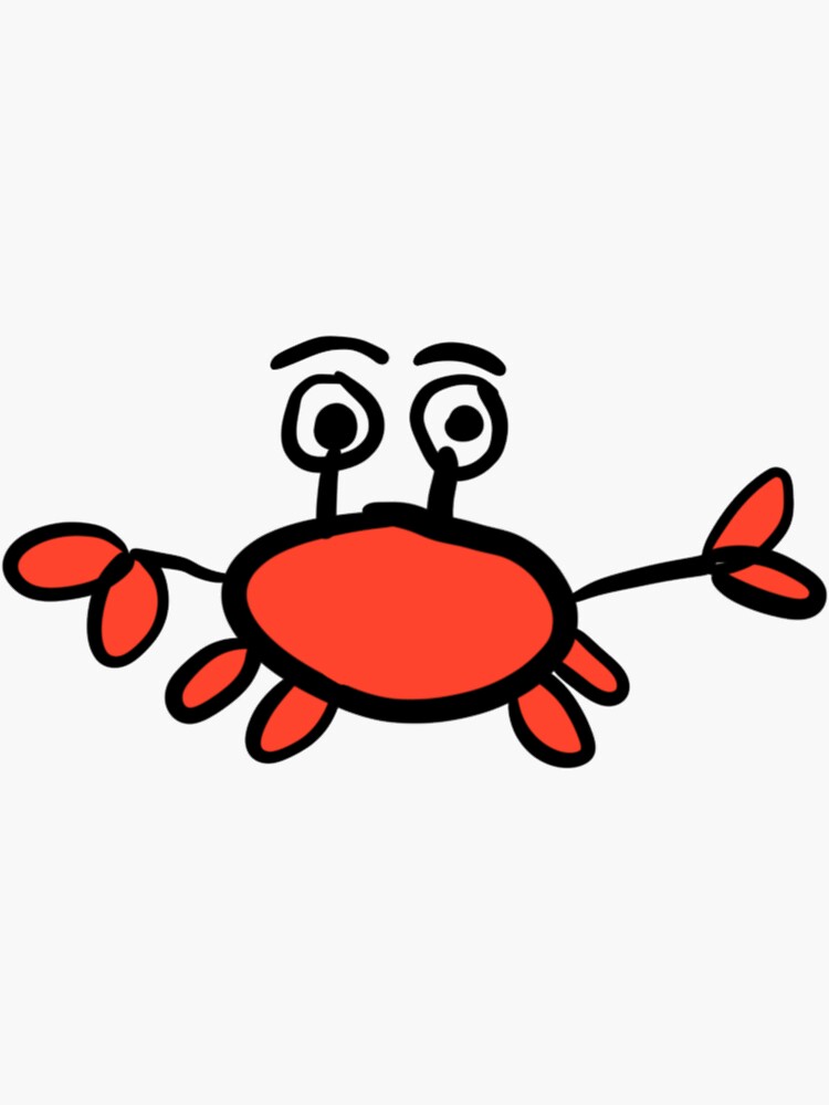 "Crab with eyebrows" Sticker for Sale by Magdonalds | Redbubble